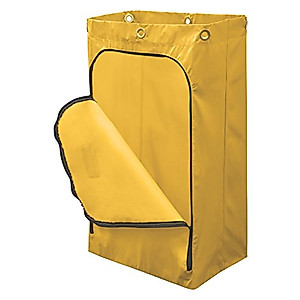 Rubbermaid Commercial Products-1966719 Cleaning Cart Bag, 24 Gallon, Yellow, Collecting Refuse or Laundry Items, Janitorial and Housekeeping Carts, Zippered Front