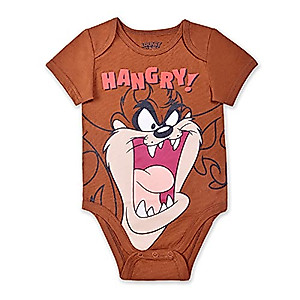 Warner Bros. Looney Tunes Boys’ 5 Pack Short Sleeve Bodysuit for Newborn and Infant – Yellow/Grey/Brown/White/Black