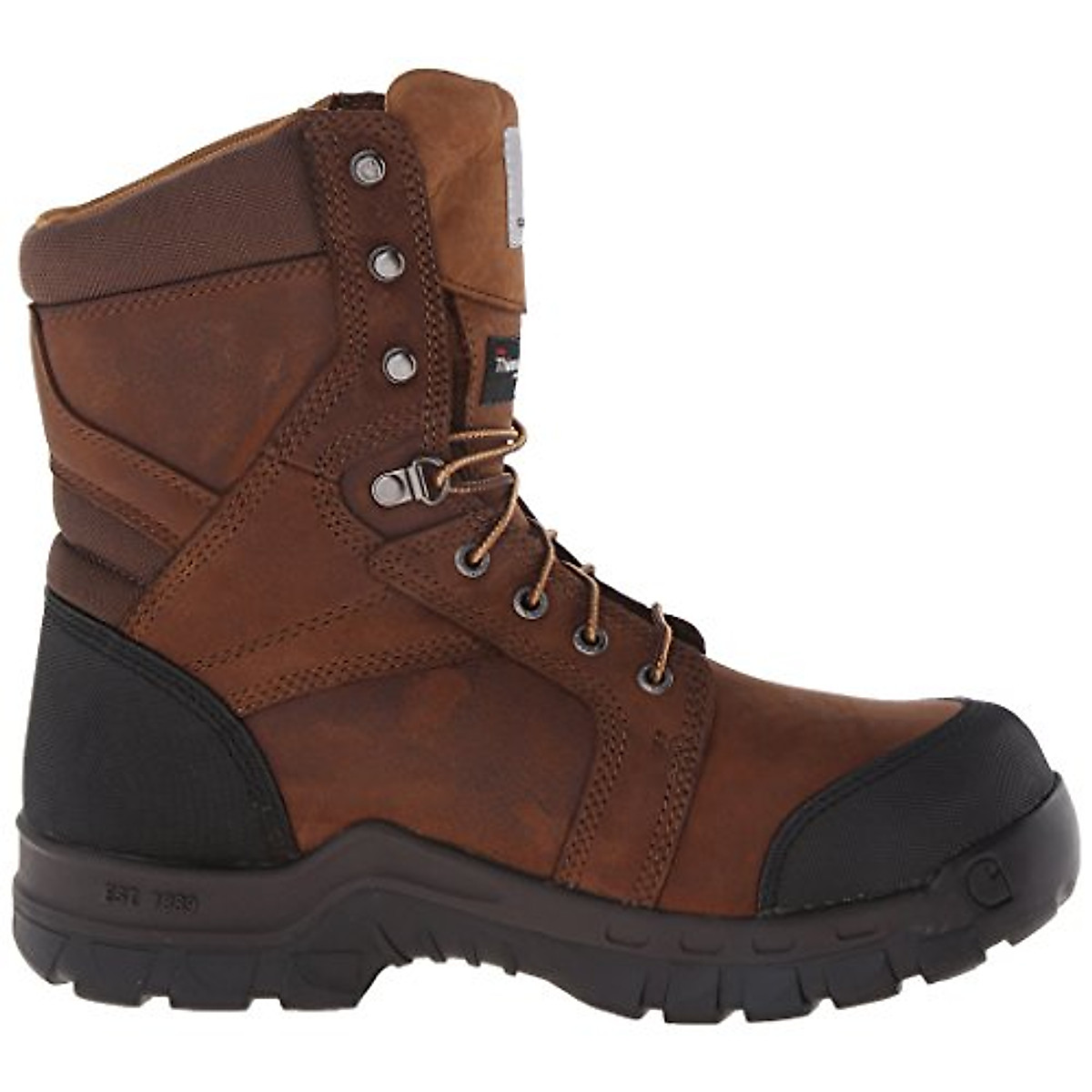 Carhartt mens 8" Rugged Flex Insulated Waterproof Breathable Safety Toe Leather Work Boot Cmf8389 Construction Shoe, Brown, 10.5 US