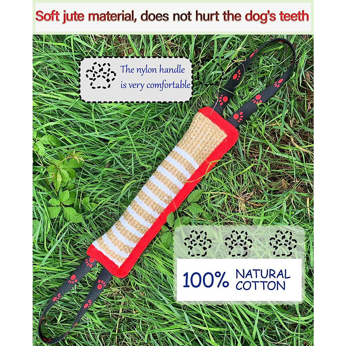 Clysoru Dog Tug Toy Dog Tough Jute Bite Pillow - Durable Training Equipment - Puppy to Large Dogs Interactive Toy.