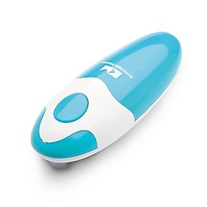 Kitchen Mama Auto Electric Can Opener: Open Your Cans with A Simple Press of Button - Automatic, Hands Free, Smooth Edge, Food-Safe, Battery Operated, YES YOU CAN (Sky Blue)