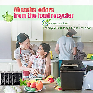 PurifyLogix 4 Pack Odor Absorbing Filter Refills for Vitamix FC-50-SP Foodcycler Smart Waste Composter, Replacement Activated Charcoal Filters Compatible with Vitamix Electric Compost Bin