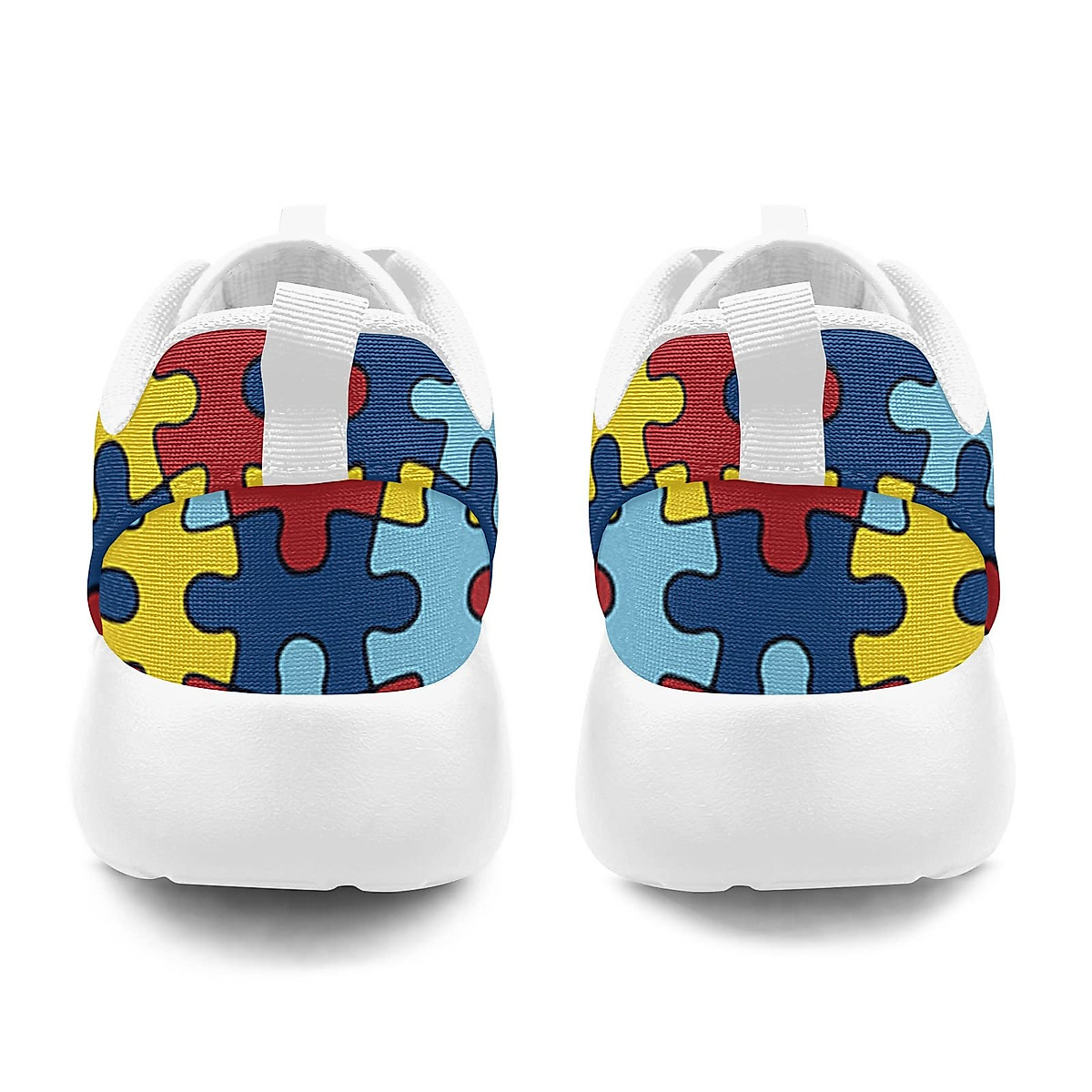 Pitovozu Autism Awareness Colorful Puzzle Sneaker Women Athletic Shoes Personalited Running Shoes Comfortable Sports Sneaker
