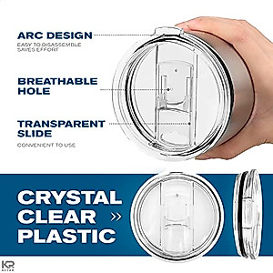 2Pcs Replacement Lid for Travel Mug - Yeti Replacement Lids for Tumblers with Lids and Straws Spill Proof Lids for Yeti Mug - RTIC tumbler 30 Oz Yeti Rambler Coffee Tumbler Lid Coffee Travel Mug