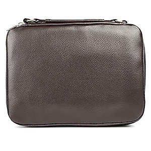 Christian Art Gifts Faux Leather Bible Cover for Men and Women | Ichthus Jesus Fish Emblem Zippered Two-Fold Organizer Case for Bible or Book w/Handle