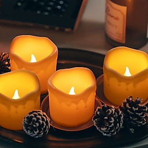 Furora LIGHTING Ivory Melting Style LED Votive Candles Pack of 12, Realistic Flickering Flame for Home and Party Décor, 2’’(W) x 2’’(H), Battery Operated