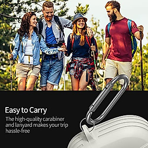 Case for Bose QuietComfort Earbuds II (2022), Silicone Safety Lock 360°Full-Body Shockproof and Scratch Resistant for Bose QC II with Carabiner and Lanyard(Off-White)