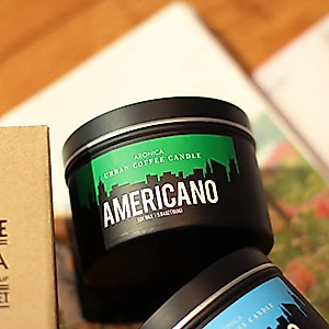 Aronica Coffee Scented Candle - Ideal for Bridal Shower, Baby Shower Hostess Gifts, Soy Candle Gifts for Men & Women, Set of 2, Americano & Espresso, Gift for Man, Father's Day Gift, Man Cave Candle