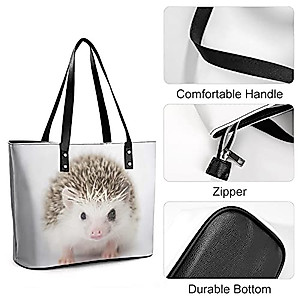 Womens Handbag Hedgehog Leather Tote Bag Top Handle Satchel Bags For Lady
