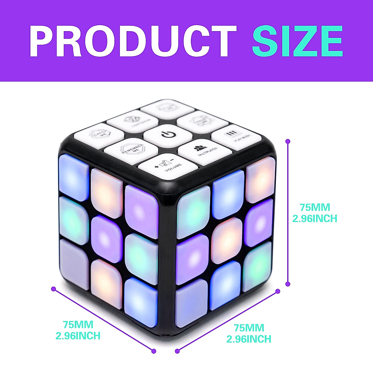 Brain Memory Game Cube|Four-in-one electronic handheld game for Children|Colorful flashing lights|Fun toys for aged 6-12 Children|Yudongli