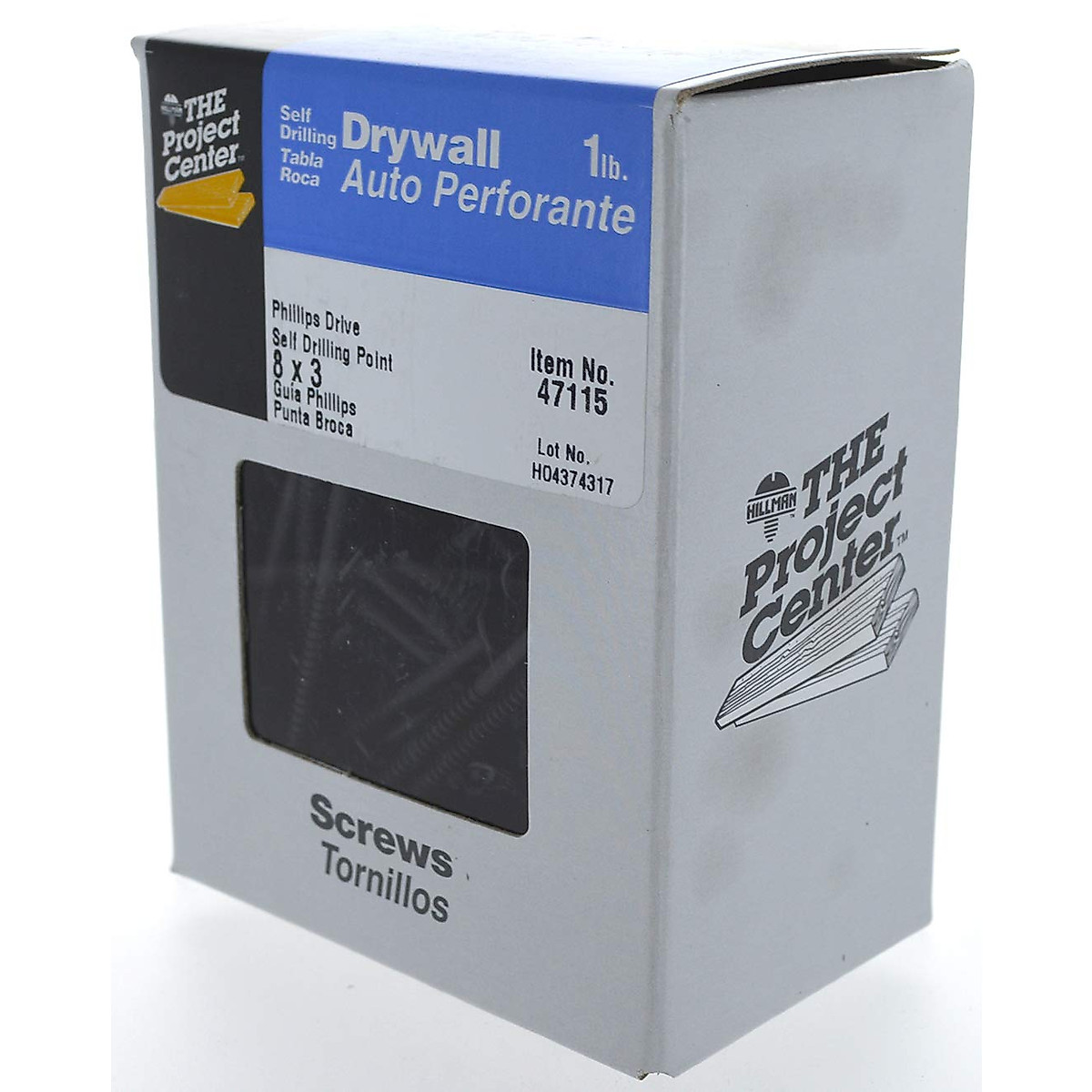 The Hillman Group 47115 8 x 3-Inch Self Drilling Drywall Screw Number 2 Self Drilling Point,Black Phosphate