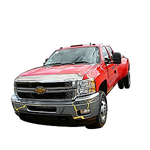 Auto Ventshade [AVS] Aeroskin Hood Protector | 2011 - 2014 Chevrolet Silverado 2500 HD/3500 HD, Low Profile/Flush - Chrome | 622030