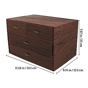 Veemoon Desk Organizer Wooden Storage Box Drawer Storage Organizer for Home Office