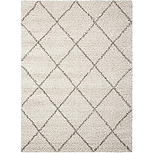 Nourison Brisbane Shag Cream 8'2' x 10' Area-Rug, Easy-Cleaning, Non Shedding, Bed Room, Living Room, Dining Room, Kitchen (8x10)