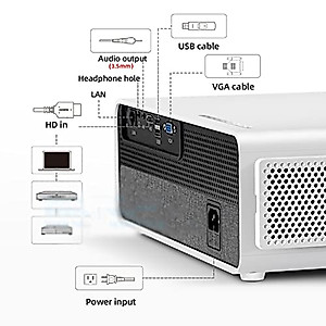 WENLII Led Projector Full Videoprojecteur 7500 Lumens Projektor 4k Video Beamer Mobile Phone Projetcor for Home Cinema