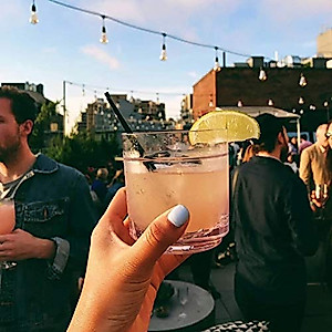 Drinique Unbreakable Elite Rocks Whiskey Glass (Set of 4) 10oz Old Fashion Whiskey Glasses - Stackable, Shatterproof, Dishwasher Safe - Clear