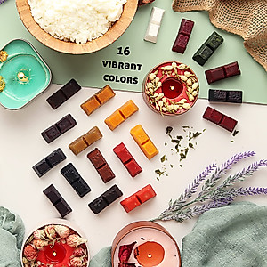 CraftBud Candle Making Kit - 56 Pieces Soy Candle Making Kit - Complete Candle Maker Kit - Best Candle Maker Kit for Adults and Beginners - Candle Kit with 16 Colors