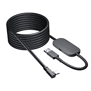 Mviioe Link Cable 16 FT Compatible with VR Devices, VR Link Cable with Independent Charging Port, USB 3.0 Type A to C Cable for VR Headset Accessories and Gaming PC