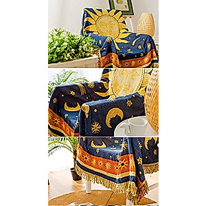 Boho Throw Blanket for Couch, Soft Woven Cotton Jacquard Tassels Throw Blankets for Bed Bohemian Couch Sofa Chair Slipcover Bedspreads Knitted Rug Bed Couch Protector Case for Home Office Decor