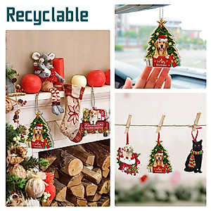 COUPLE FOX Golden Retriever Dog Ornaments Christmas Tree, Golden Retriever Aluminium Ornament, Christmas Decoration 2023 for Golden Lovers, Dog Mom, Dog Dad, Pet Lovers