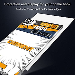 KKU 200 Count Current Comic Book Bags and Boards, Crystal Clear Acid Free Comic Bags and Boards, Comic Book Storage for Regular Comics