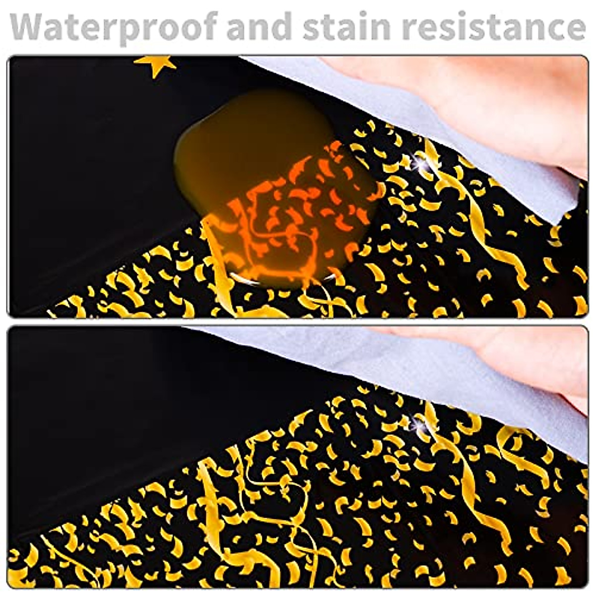 Aneco 2 Pack Black Gold Happy Birthday Tablecloths Party Table Cloth Covers Table Covers for Party Decorations Wedding Supplies, 108 x 54 Inches