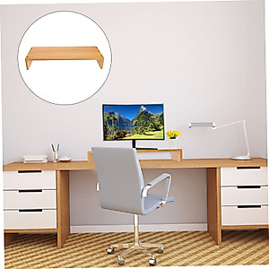 Gatuida Monitor Stand Monitor Height Raiser Bamboo Computer Monitor Riser Adjustable Computer Stand Desk Laptop Mount Desk Riser Shelf Computer Riser Stand Monitor Shelf Wooden Desktop