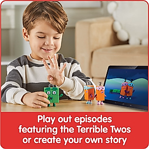 hand2mind Numberblock Four and The Terrible Twos, Cartoon Action Figure Set, Toy Figures, Play Figure Playsets, Small Figurines for Kids, Number Toys, Math Toys for Kids 3-5, Birthday Gifts for Kids