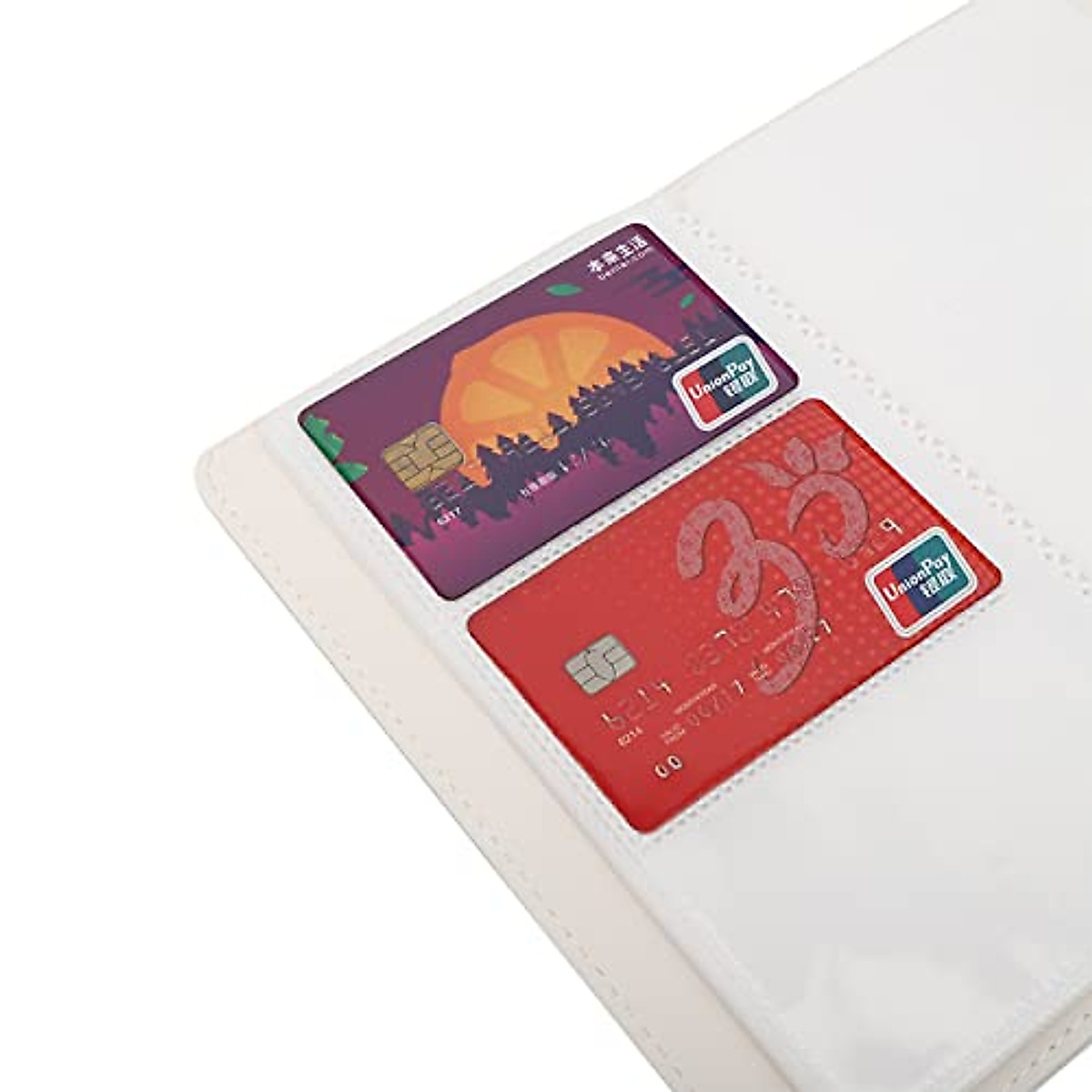 96 Pockets 3 Inch Mini Photo Album for Fujifilm Instax Mini 12/11/9/8/7s/25/70/90 Instant Camera Film, Wallet Album PU Cardcase Bank Card Holder Book (White)