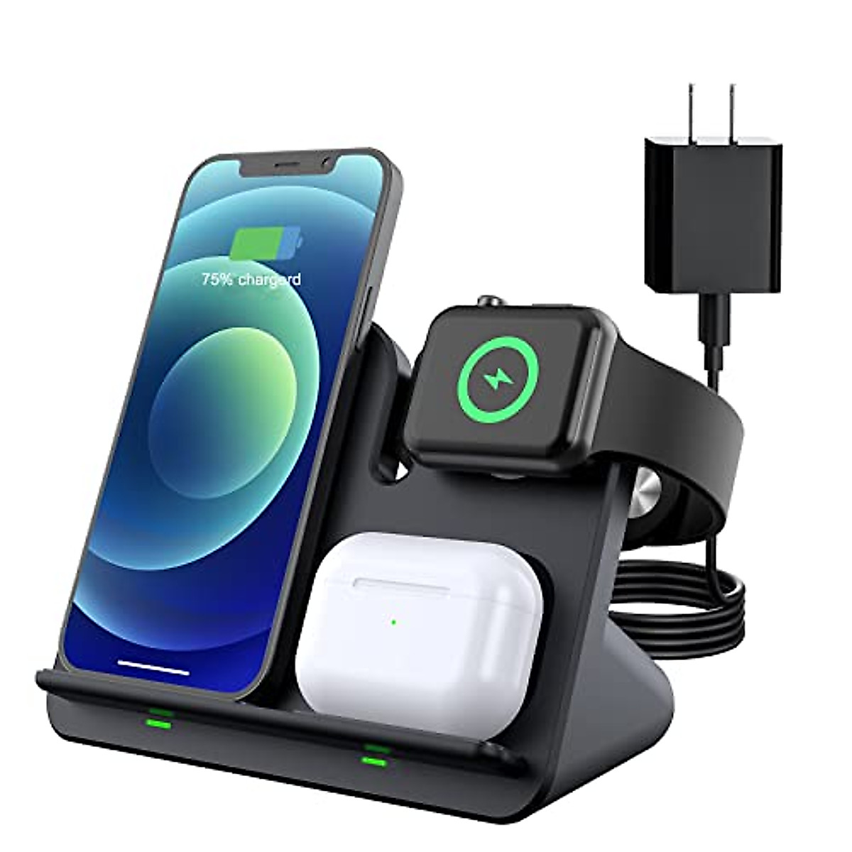 Magnetic Wireless Charging Station, 3 in 1 Wireless Charger Stand for iPhone 13/13 Pro Max/12/12 Pro Max, Charging Stand for AppIe Watch Series 7/6/SE/5/4/3/2, AirPods Pro1/2/3