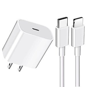 XNMOA 20W USB C PD Wall Charger, Type C Power Adapter with 3FT Charger Cord for iPhone 14 13 12 11 Pro Max, iPad Pro, Phone Charger Cable 3ft Quick Charge Data Sync Cord with Wall Plug with USB C