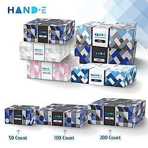 Hand-E Touch Black Nitrile Disposable Gloves Medium, 100 Count - BBQ, Tattoo, Hair Dye, Cooking, Mechanic Gloves - Powder and Latex Free Gloves