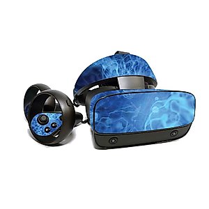 MightySkins Skin for Oculus Rift S - Blue Mystic Flames | Protective, Durable, and Unique Vinyl Decal wrap Cover | Easy to Apply, Remove, and Change Styles | Made in The USA