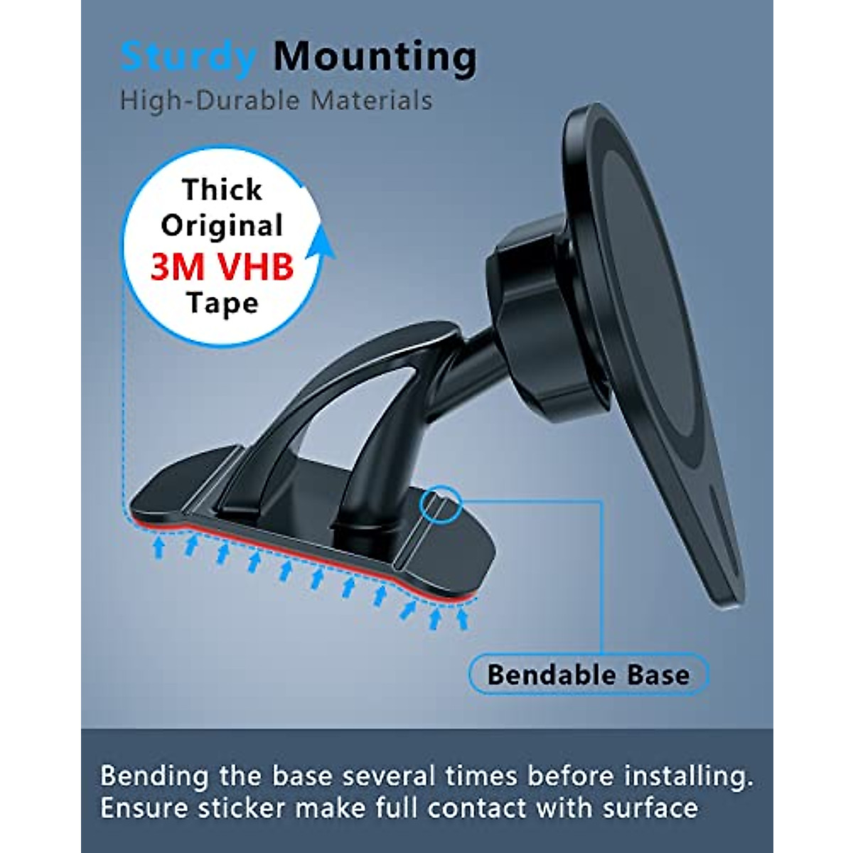 SUPERONE Mag Safe Car Mount for Dashboard [23 Strong N55 Magnets] iPhone MagSafe Phone Mount for car 360° Rotation Adjustable Magnetic Phone Holder, Only Fit for iPhone 14 13 12 Pro/Max/Mini