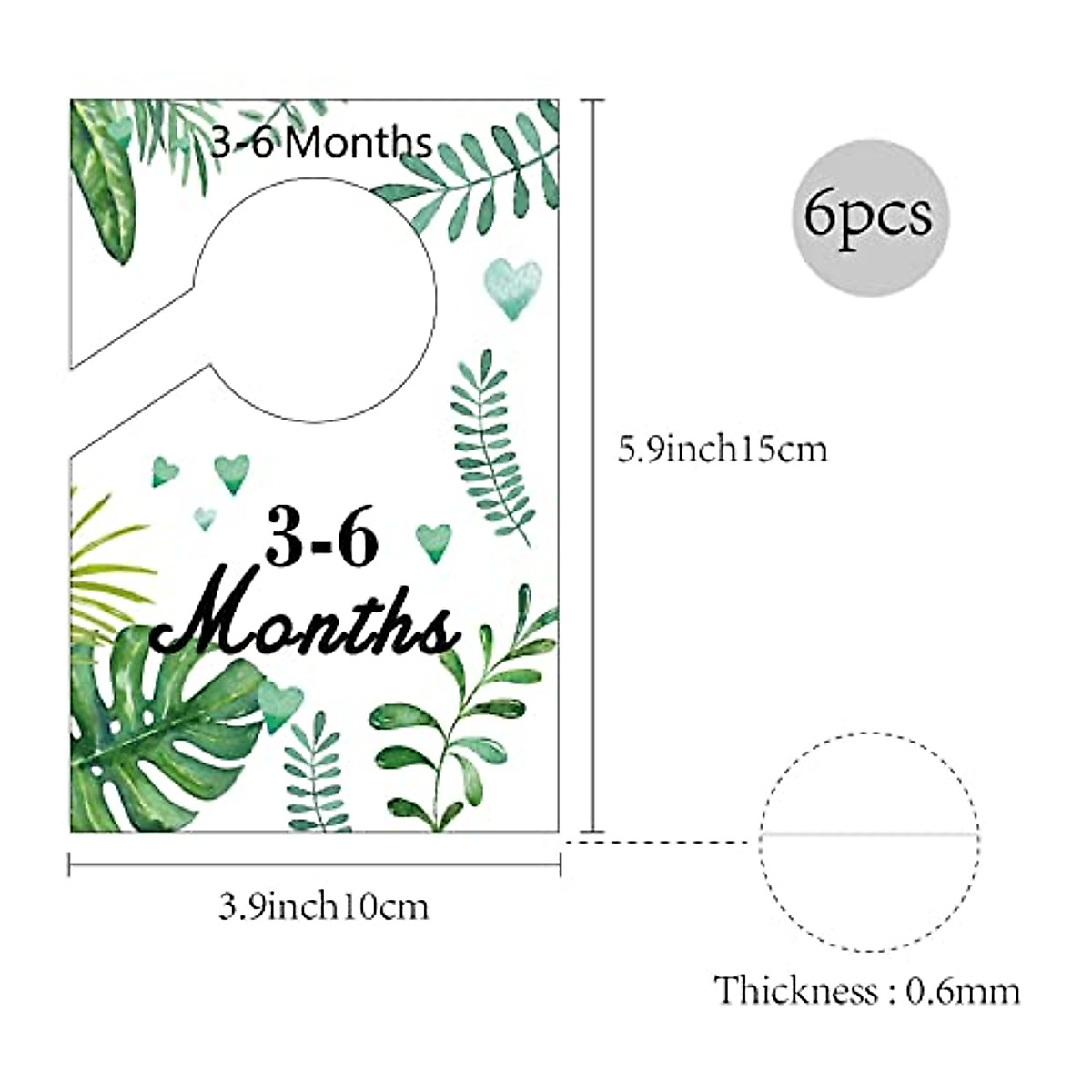 CREATCABIN 6Pcs Nursery Closet Organizer Dividers Clothing Rack Size Dividers Leaf Hanger Dividers for Clothing 0-24 Months Age Size Hanger Organization Shower Registry Gift Supplies for Girl Boy