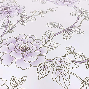 Yifely Purple Peony Shelf Liner Easy to Install Dresser Drawer Covering Paper Remodel Sofa Tables TV Stands 17.7 Inch by 9.8 Feet