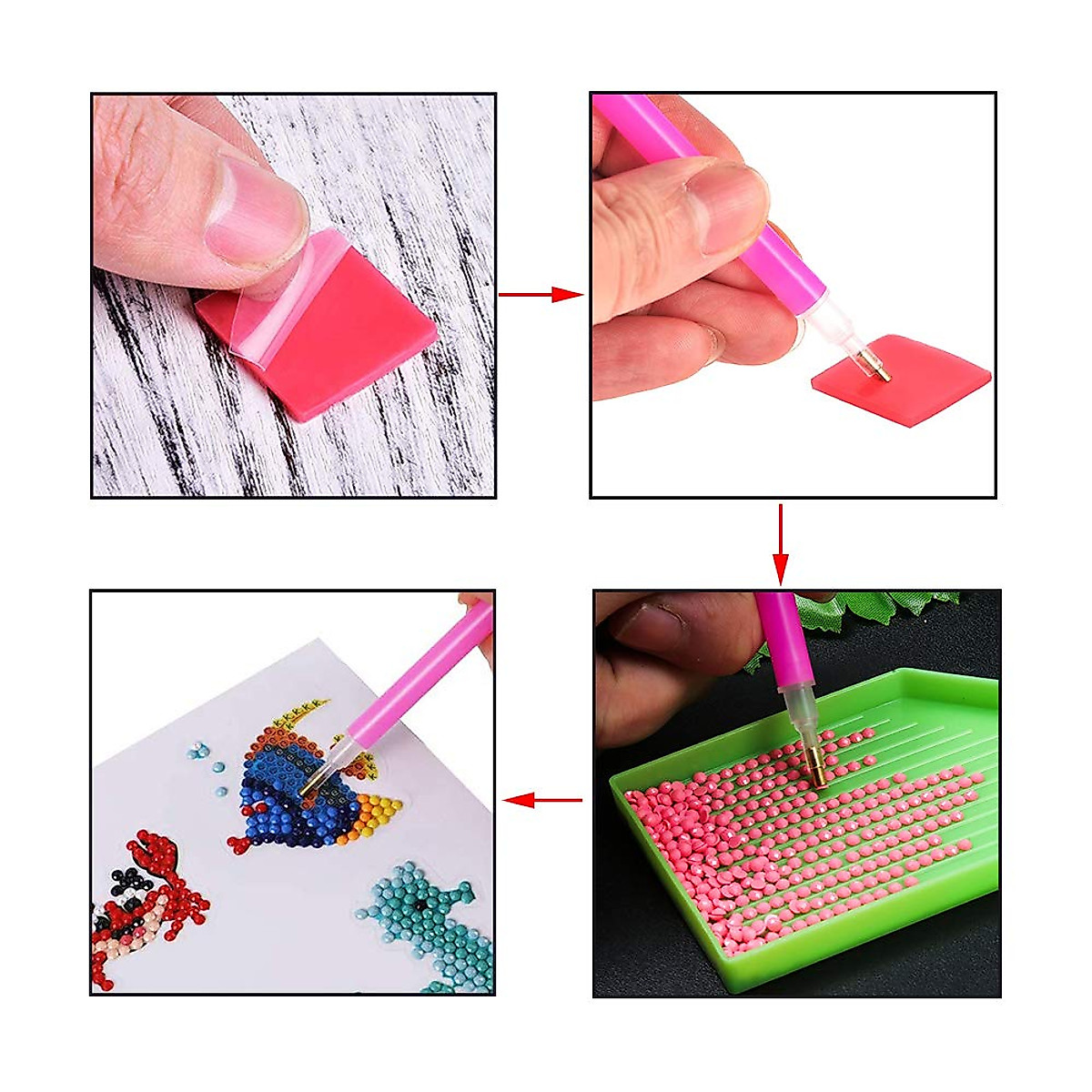 72 Pcs DIY Painting Glue Clay, 2cm x 2cm Diamond Painting Glue for Handcraft Diamond Painting, Diamond Painting Wax 5D Diamond Painting Drilling Embroidery Cross-Stitch Tool