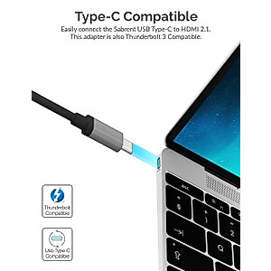 SABRENT USB Type C to HDMI 2.1 Adapter | 8K/60Hz & 4K/120Hz with DSC Function | 8K/30Hz & 4K Resolution Without DSC | Thunderbolt 3 Compatible (DA-UCH8)