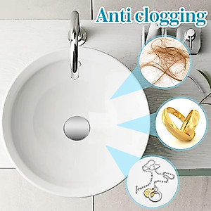 DOITOOL Bath Tub Stopper Over Sink Strainer Bath Drain Stopper Bathroom Sink Stopper Bath Tub Plug Shower Drain Hair Catcher for Popup Drain Metal Sink Strainer Sink Tub Bathtub Drain Plug
