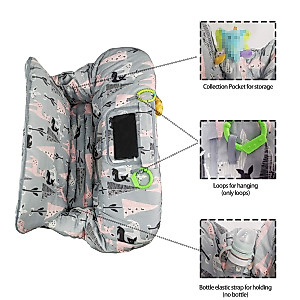 ICOPUCA Shopping Cart Cover, 2-in-1 cart Cover for Babies N high Chair Cover, Padded Grocery cart Cover for Baby boy Girl,with Split/Padded/Reversible seat Cushion, Deer