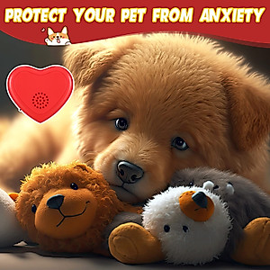 Wettarn 2 Pcs Heartbeat Puppy Toy Dog Anxiety Relief Red Heartbeat Simulator Replacement Soother for Pet Behavioral Training Sleep Aid Calming Toys Cat Kitten Dog Add to Blankets Pillows Beds