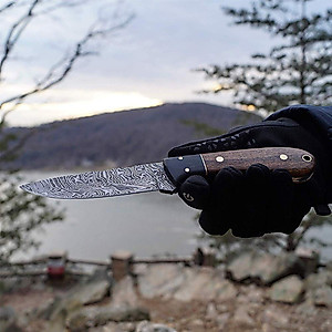 BUCKNBEAR KNIVES Custom Handmade Spear Hunting Knife w/ G10 & Walnut Wood