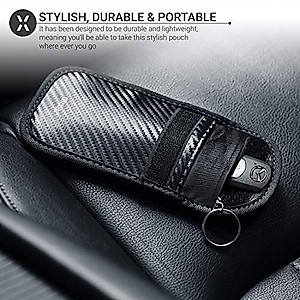 Olixar Car Key Signal Blocker Case/RFID Pouch - Car Keys Signal Blocker for Car Keyless Entry - Faraday Pouch - RFID & NFC Signal Blocking Wallet - Protect Keys & Credit Cards - Carbon Fiber