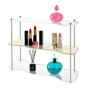 Naconmlet Bathroom Counter Organizer Countertop Vanity Tray Cosmetic Shelf,Premium Acrylic Shelves Spice Rack Makeup Shelf Perfume Organizer Shelves for Home Storage/Organizing