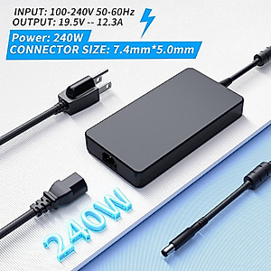 240W Charger for Dell AlienwareM17X M18X X51 13 15 17 R2 R3 R4 R5 Precision 7710 7720 7730 M6400 M6500 M6600 M6700 M6800 Area-51m PA-9E Laptops Power Supply Cord