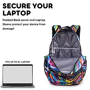 J World New York Cornelia School Backpack for Kids. Cute Womens Laptop Bookbag, Quantum, 18 X 12.5 X 8 (H X W X D)