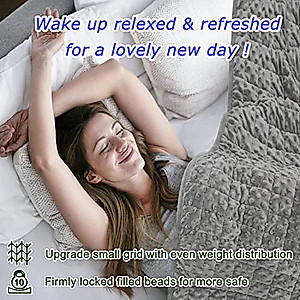 DANDMLLC Weighted Blanket, 10 lbs Wearable Blanket Hoodie, Bead Filled Weighted Hoodie Helps Sleep, Heavy Blanket with Pocket for Bed, Machine Washable Oversized Poncho for Adults