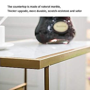 Articles for daily use Square Marble Coffee Table Side Table, Bedside Table with Storage Box, Metal Frame Marble Table Top, Industrial Style Small Coffee Table in Living Room and Bedroom