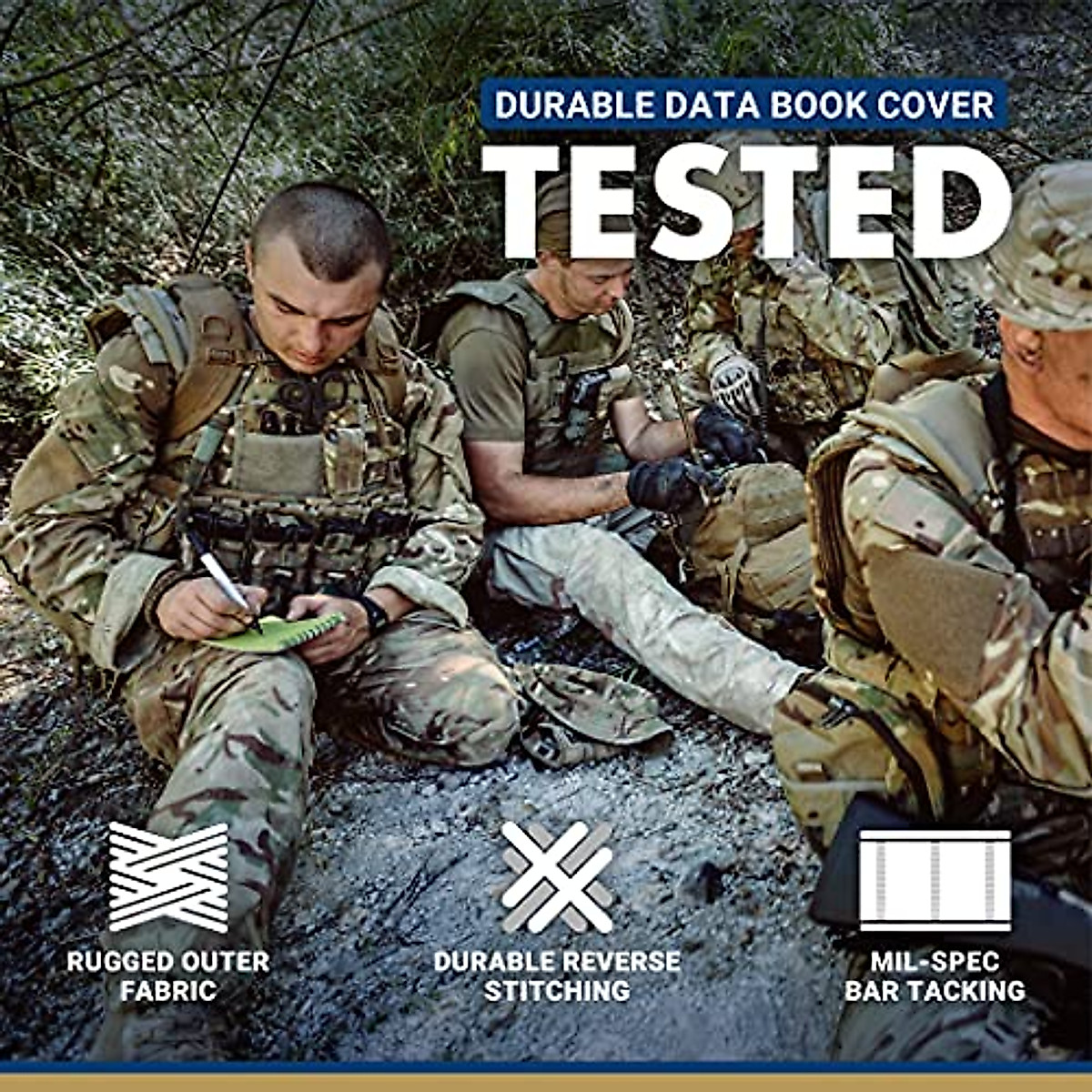 T3 Data Book Cover, Tactical Notebook Organizer Case, Heavy-Duty Document and Hiking Journal Case Multicam