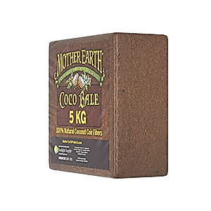 Mother Earth Coco Bale, 100% Natural Coco Coir Fiber for Soilless Gardening, 5 kg.